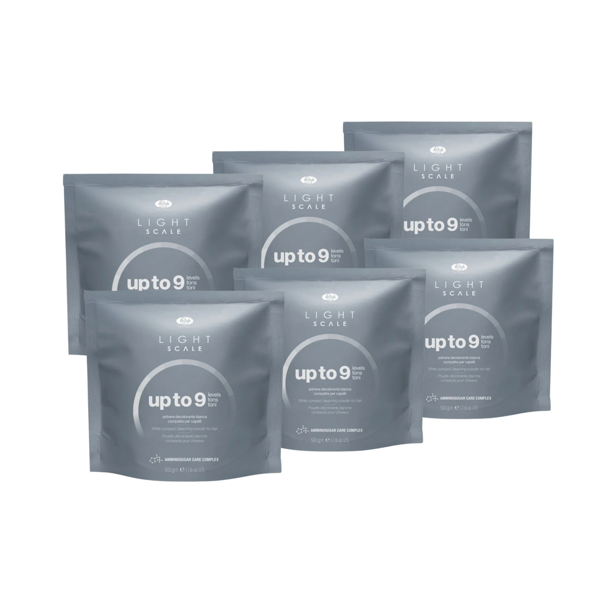 Light Scale Up to 9 Lightener Powder – 6 Unit Bundle | Lisap Milano